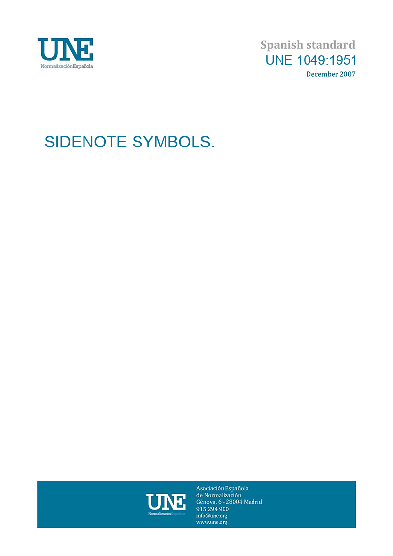 UNE 1049:1951 SIDENOTE SYMBOLS.