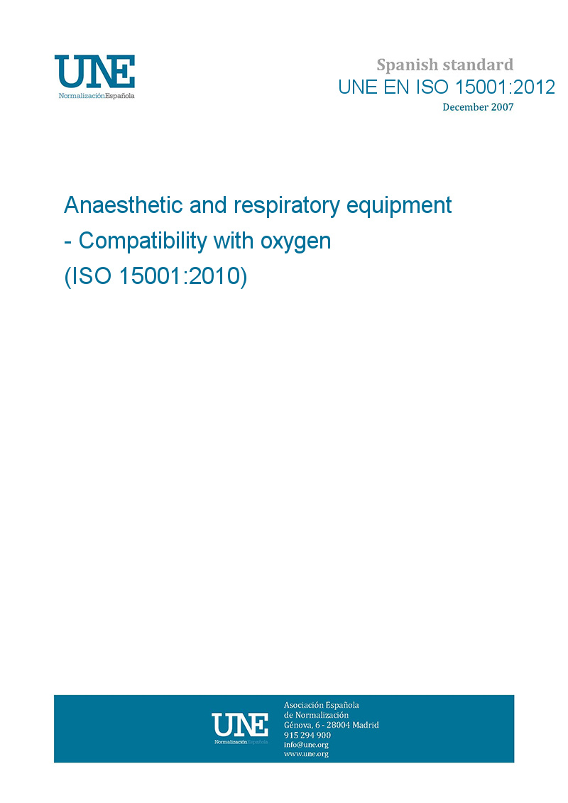 UNE EN ISO 15001:2012 Anaesthetic and respiratory equipment ...