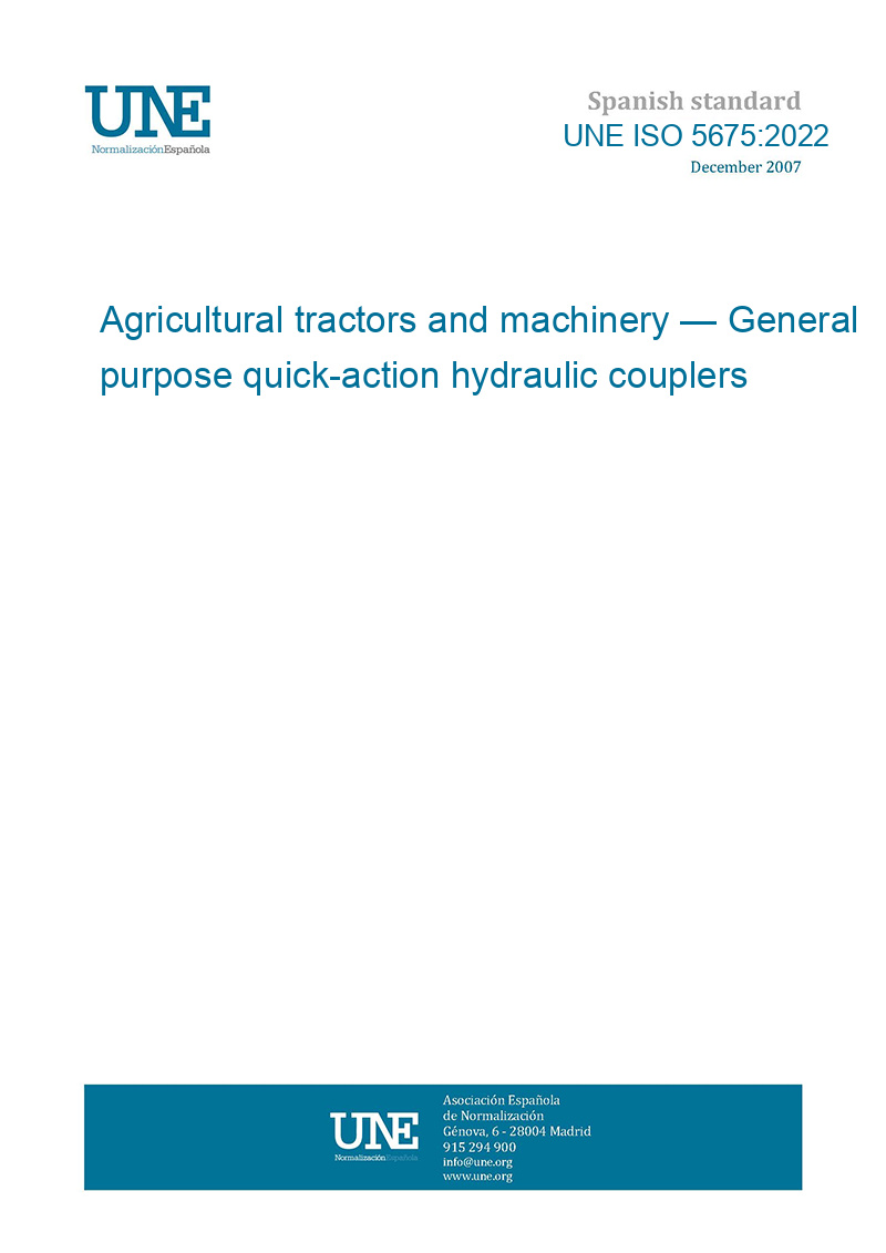 UNE ISO 5675:2022 Agricultural tractors and machinery — General purpose ...