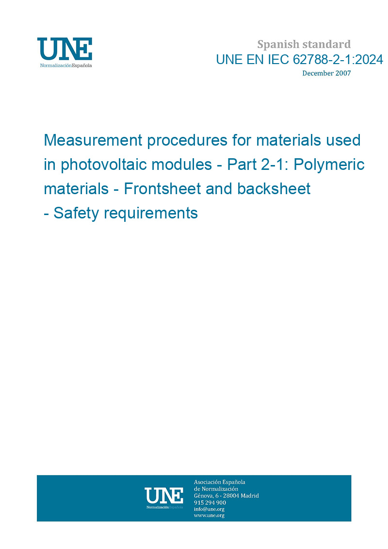 UNE EN IEC 62788-2-1:2024 Measurement procedures for materials used in ...