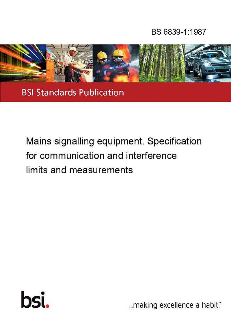 BS 6839-1:1987 Mains signalling equipment. Specification for ...