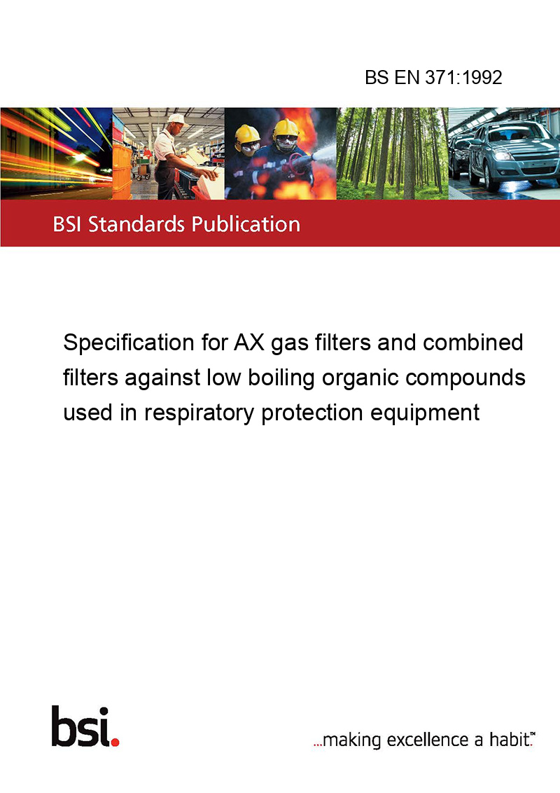 BS EN 371:1992 Specification for AX gas filters and combined filters ...