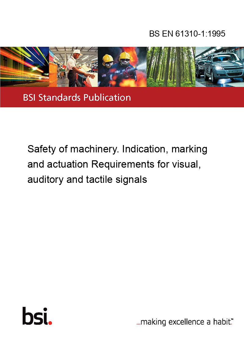 BS EN 61310-1:1995 Safety of machinery. Indication, marking and ...