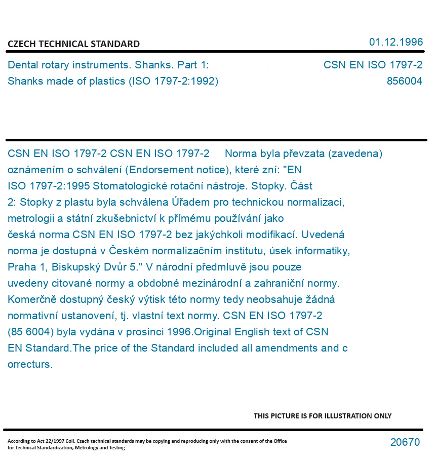 CSN EN ISO 1797-2 - Dental rotary instruments. Shanks. Part 1: Shanks ...