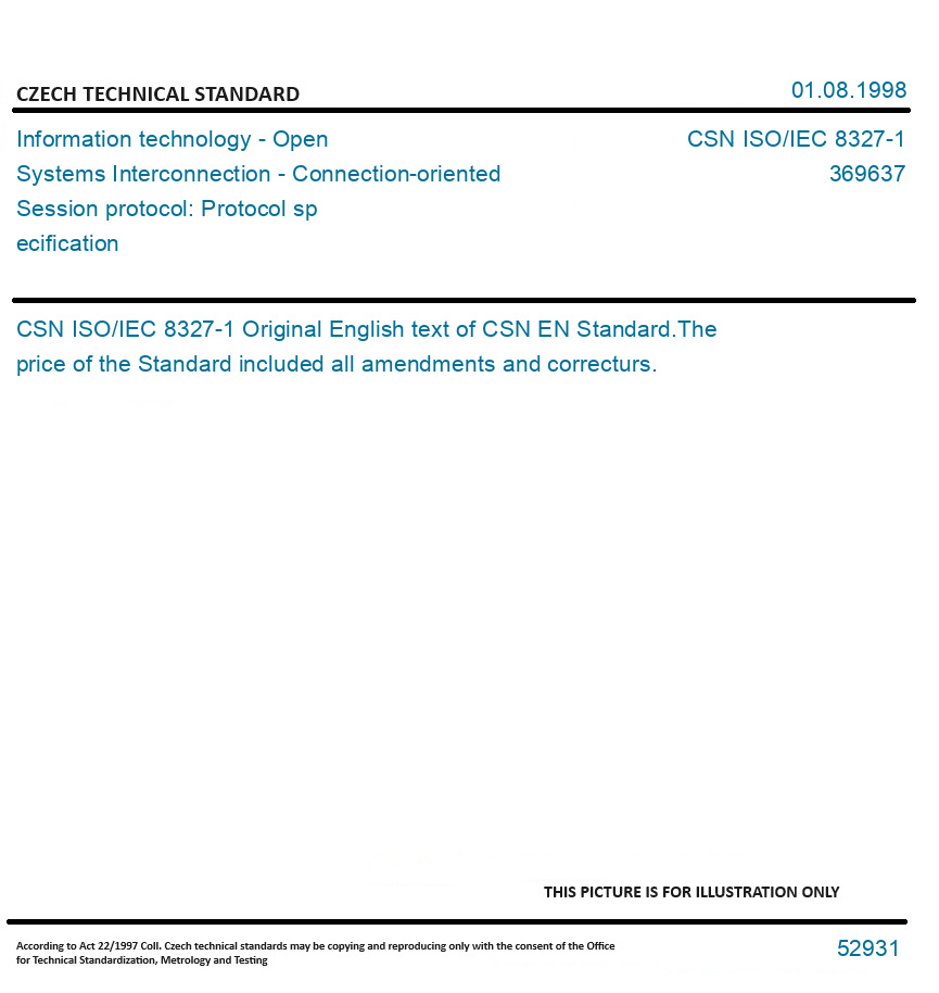 CSN ISO/IEC 8327-1 - Information technology - Open Systems Interconnection - Connection-oriented ...