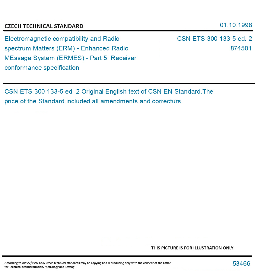 CSN ETS 300 133-5 ed. 2 - Electromagnetic compatibility and Radio ...