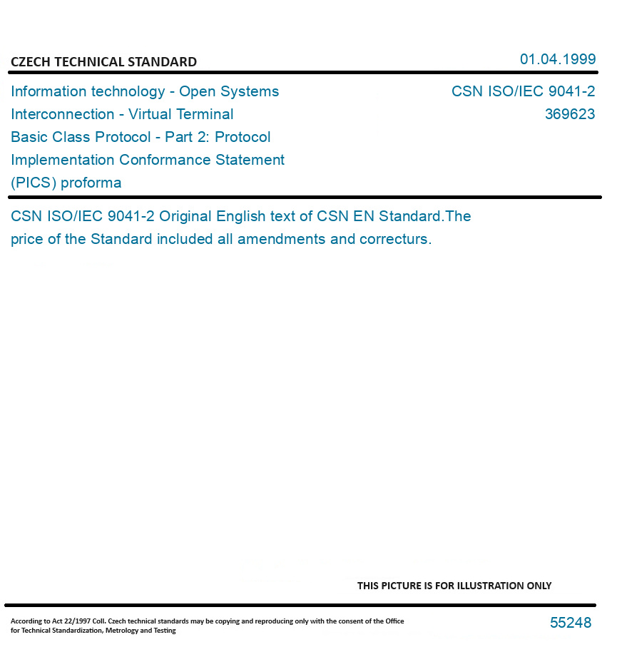 CSN ISO/IEC 9041-2 - Information technology - Open Systems Interconnection - Virtual Terminal ...
