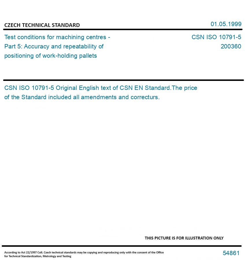 CSN ISO 10791-5 - Test conditions for machining centres - Part 5 ...