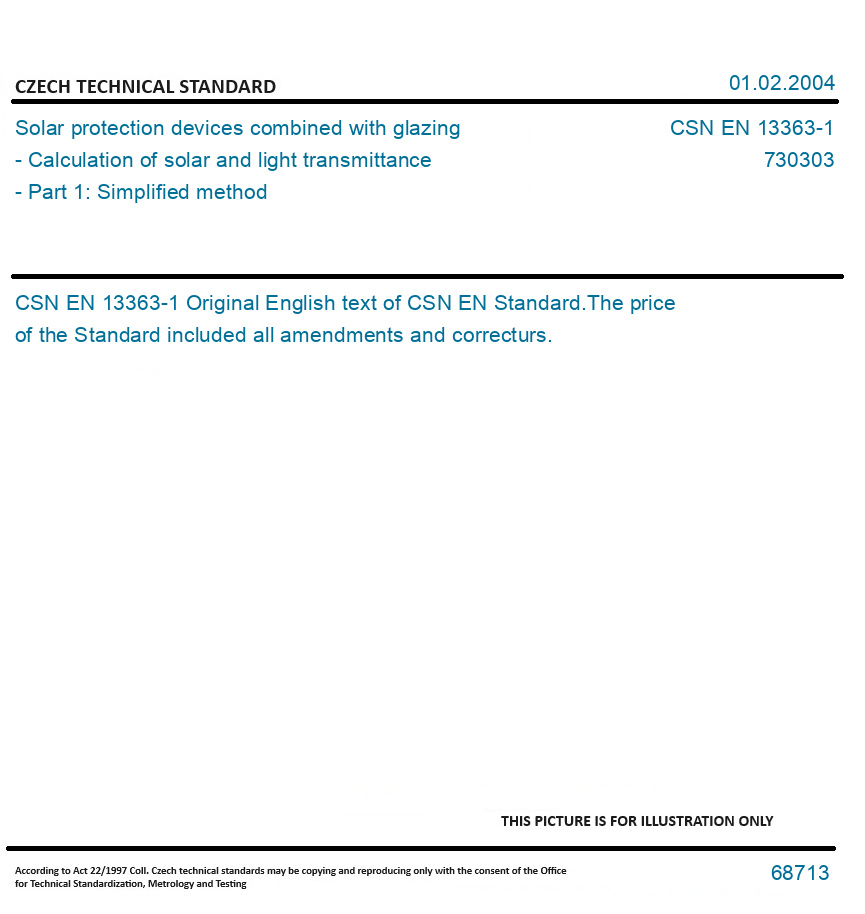 CSN EN 13363-1 - Solar protection devices combined with glazing ...