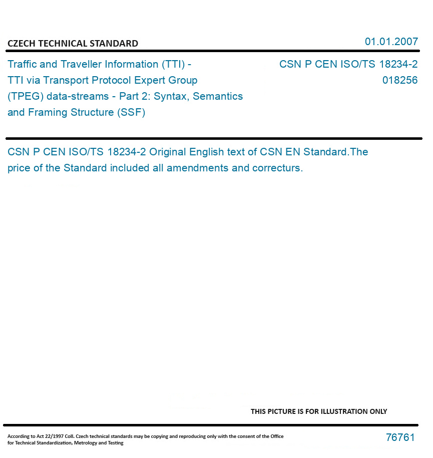 CSN P CEN ISO/TS 18234-2 - Traffic and Traveller Information (TTI ...