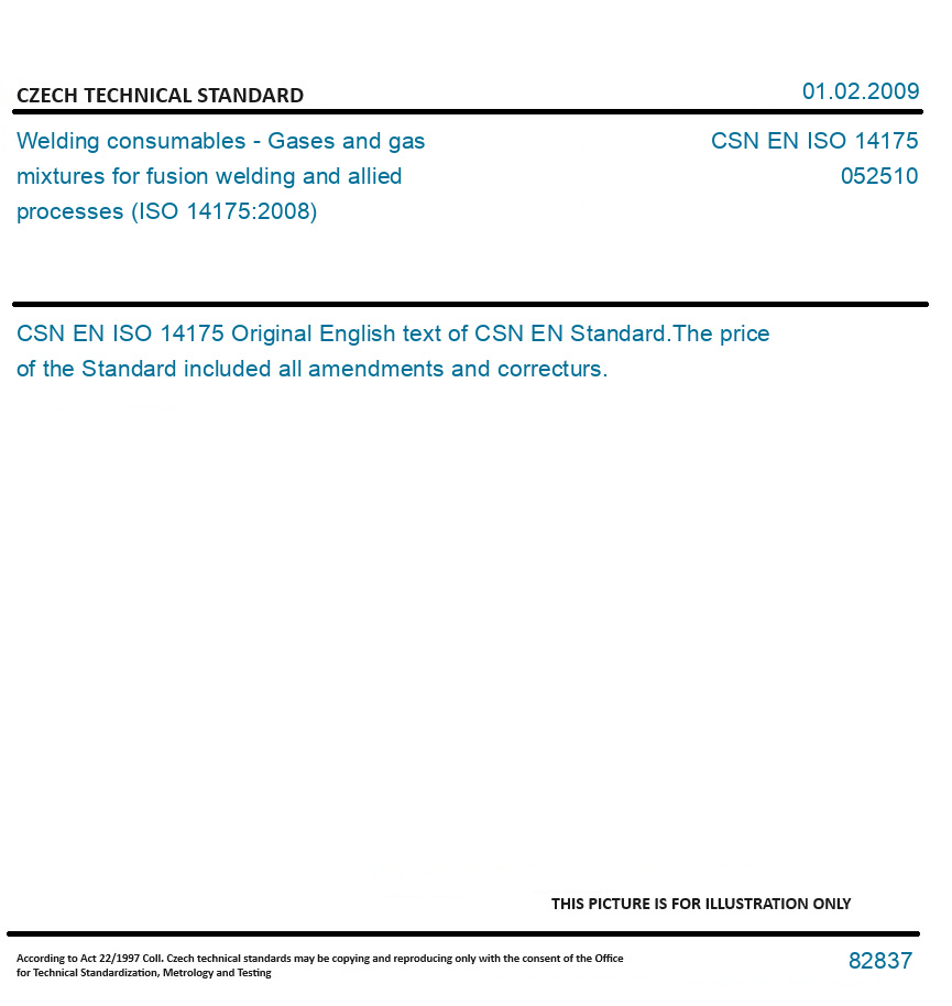 CSN EN ISO 14175 - Welding consumables - Gases and gas mixtures for fusion welding and allied ...