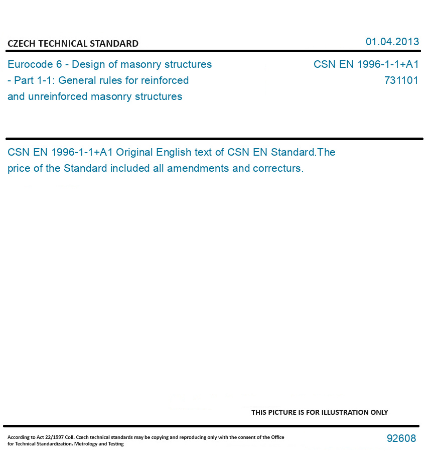 CSN EN 1996-1-1+A1 - Eurocode 6 - Design of masonry structures - Part 1 ...