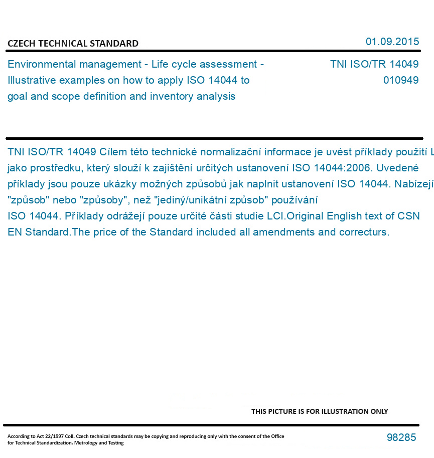 TNI ISO/TR 14049 - Environmental management - Life cycle assessment ...