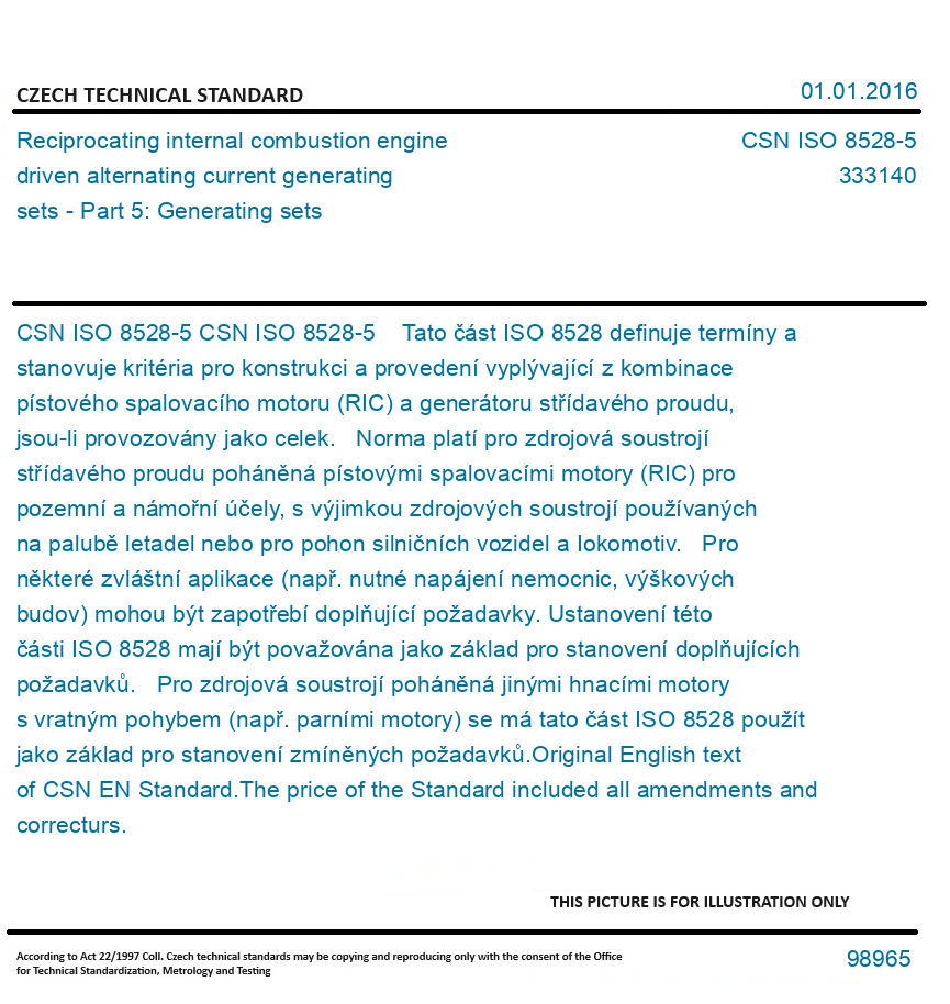 CSN ISO 8528-5 - Reciprocating internal combustion engine driven ...