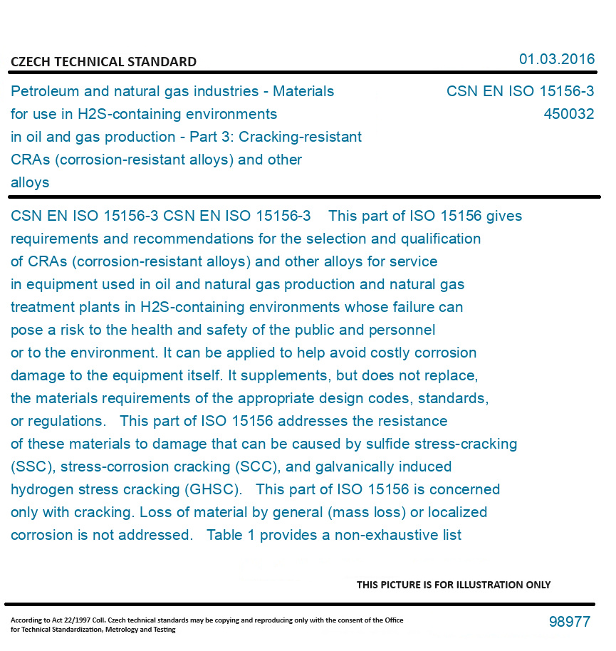 CSN EN ISO 15156-3 - Petroleum and natural gas industries - Materials ...