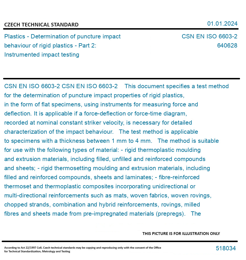 CSN EN ISO 6603-2 - Plastics - Determination of puncture impact ...