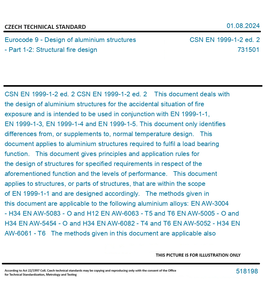 CSN EN 1999-1-2 ed. 2 - Eurocode 9 - Design of aluminium structures ...