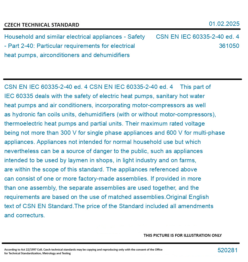 CSN EN IEC 60335-2-40 ed. 4 - Household and similar electrical appliances - Safety - Part 2-40 ...