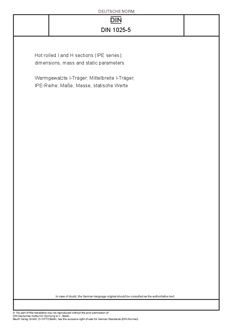 DIN 1025-5 - European Standards