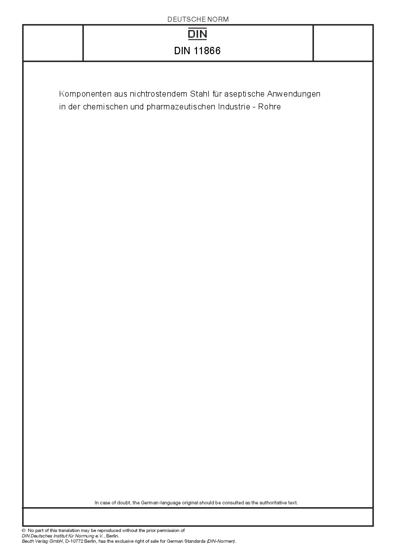 DIN 11866 - European Standards