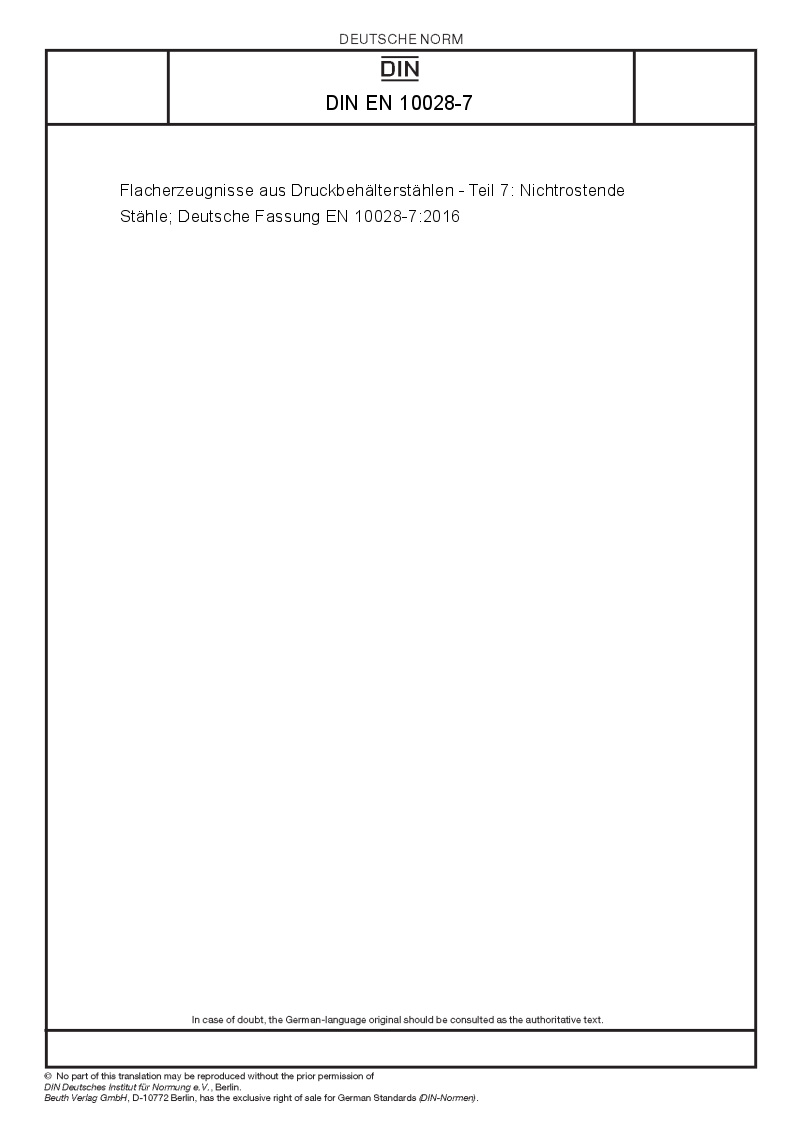 DIN EN 10028-7 - European Standards