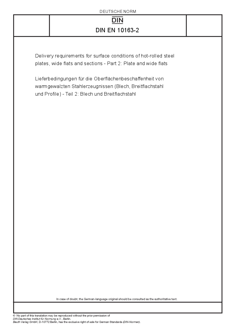 DIN EN 10163-2 - European Standards