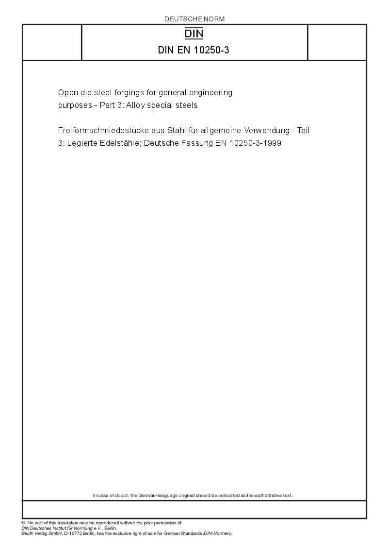 DIN EN 10250-3 - European Standards