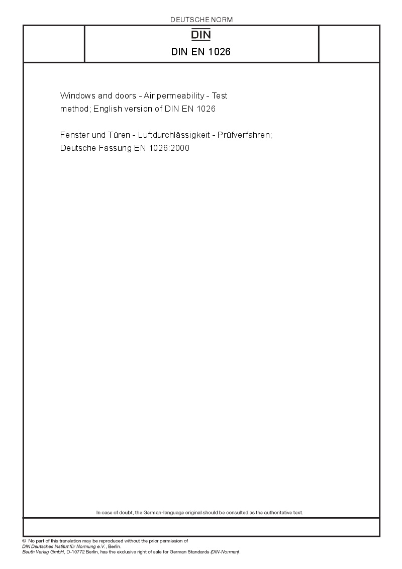 DIN EN 1026 - European Standards