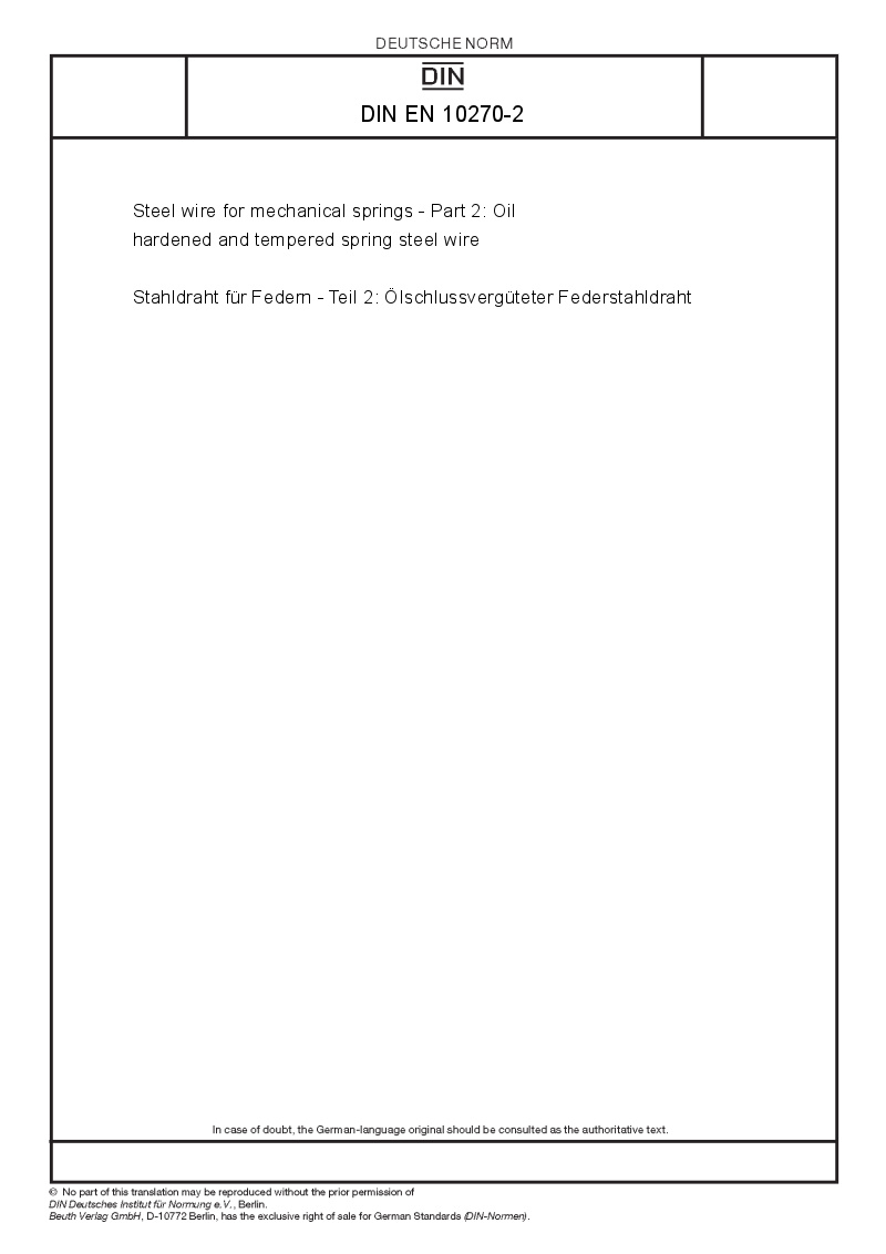 DIN EN 10270-2 - European Standards