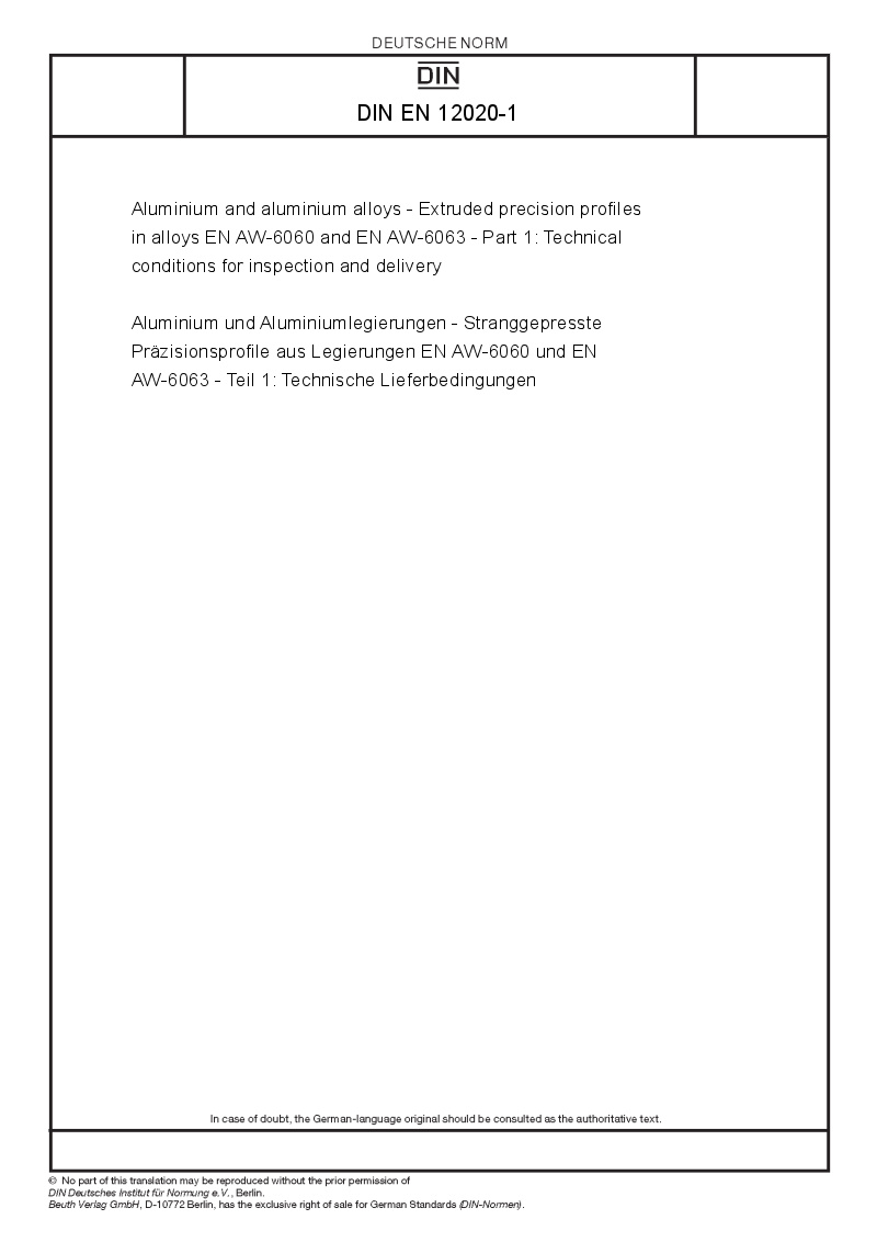 DIN EN 12020-1 - European Standards