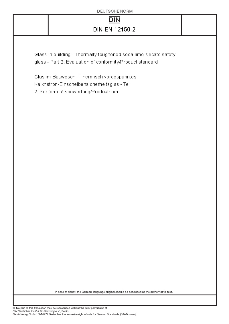 DIN EN 12150-2 - European Standards