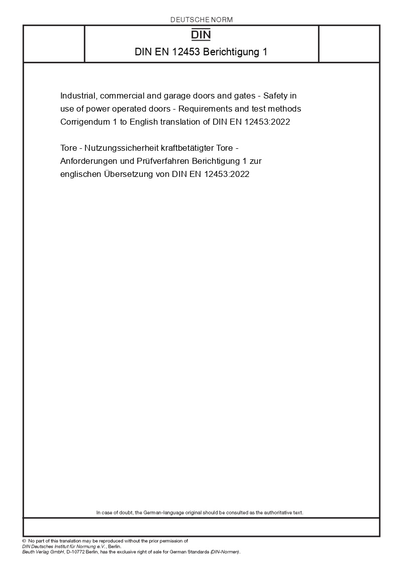 DIN EN 12453 Berichtigung 1