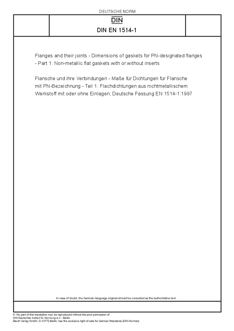 DIN EN 1514-1 - European Standards