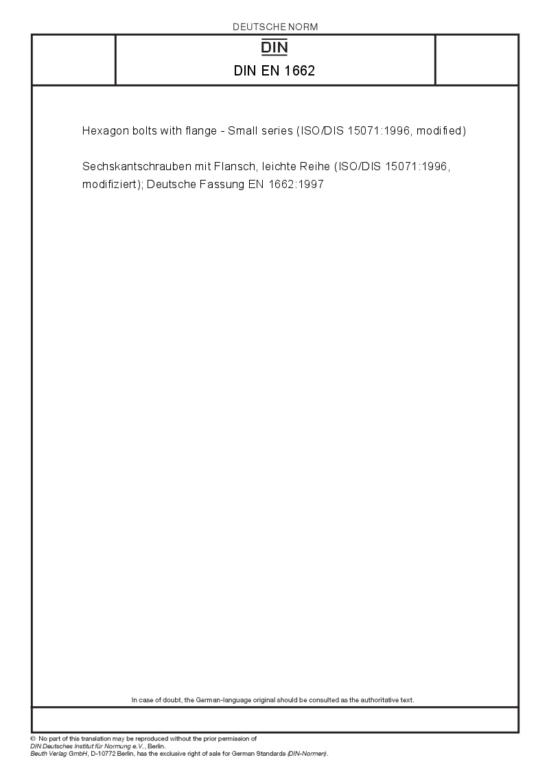 DIN EN 1662 - European Standards