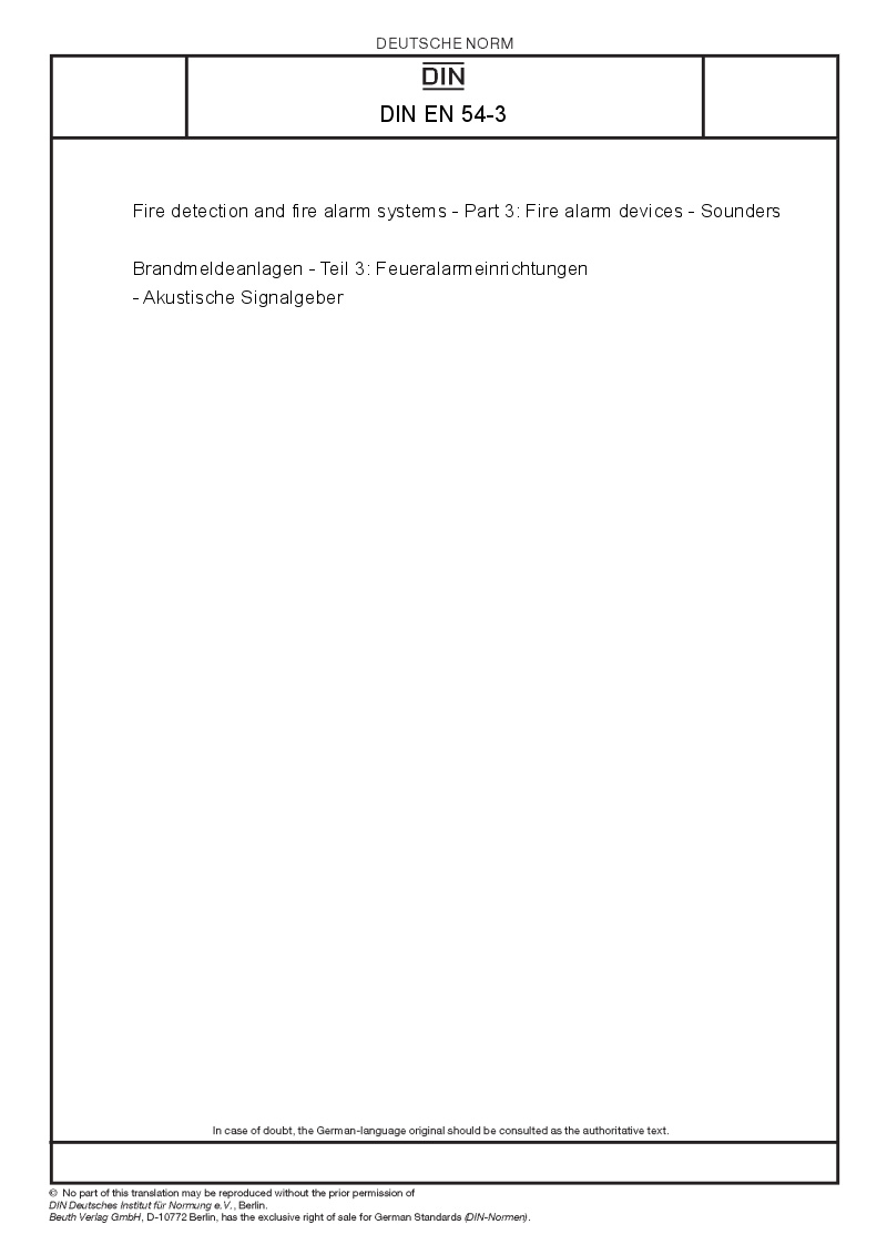 DIN EN 54-3 - European Standards