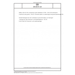 DIN EN 81-28 - European Standards
