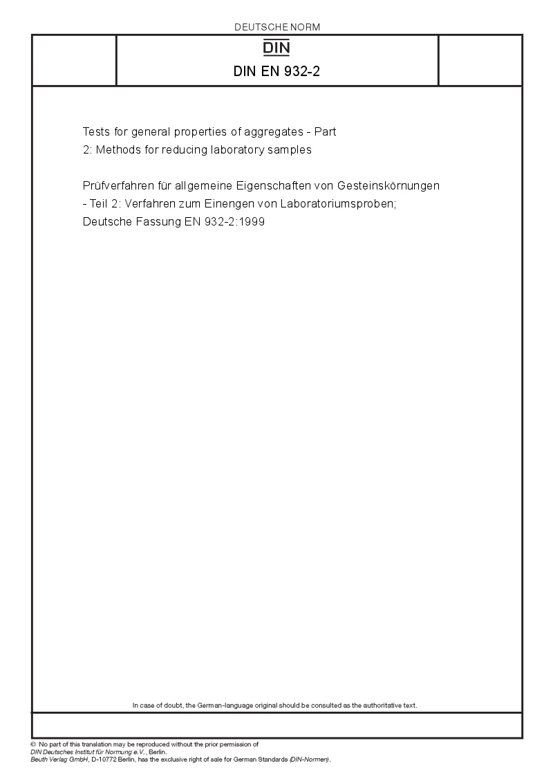 DIN EN 932-2 - European Standards