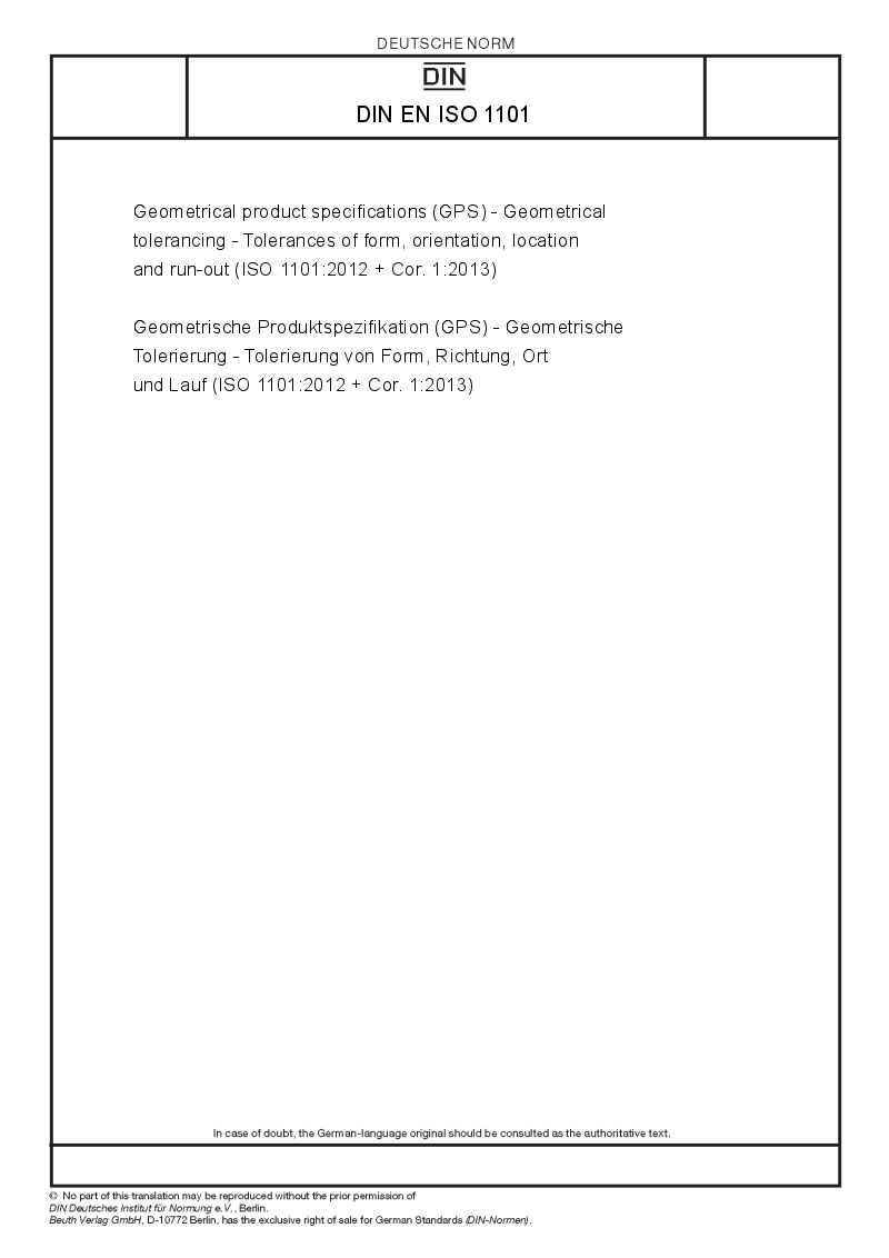 DIN EN ISO 1101 - European Standards