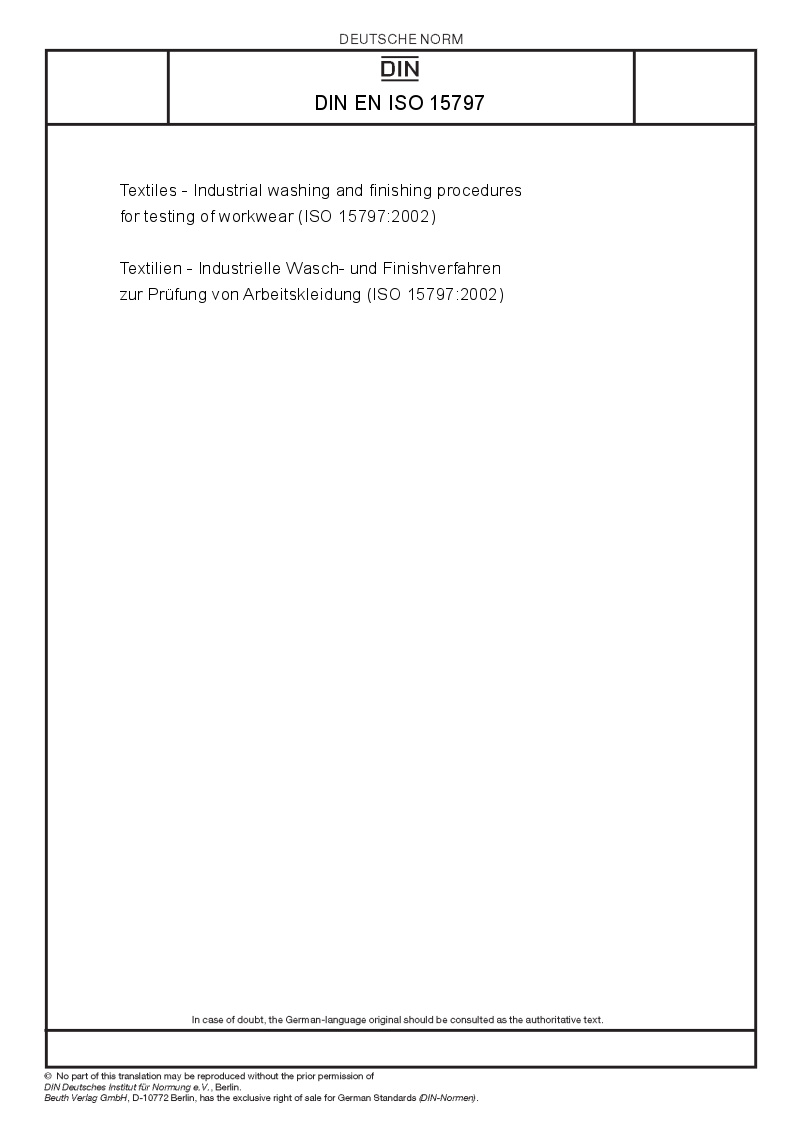 DIN EN ISO 15797 - European Standards