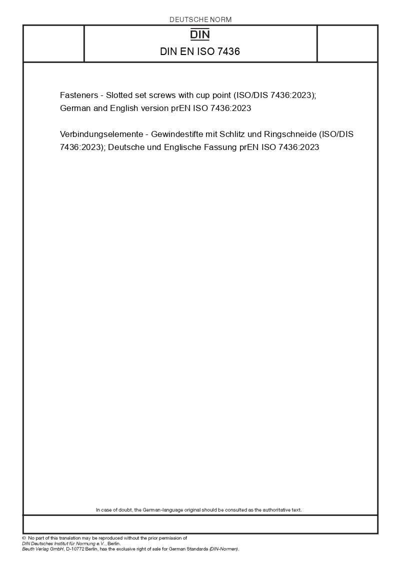 DIN EN ISO 7436 - European Standards