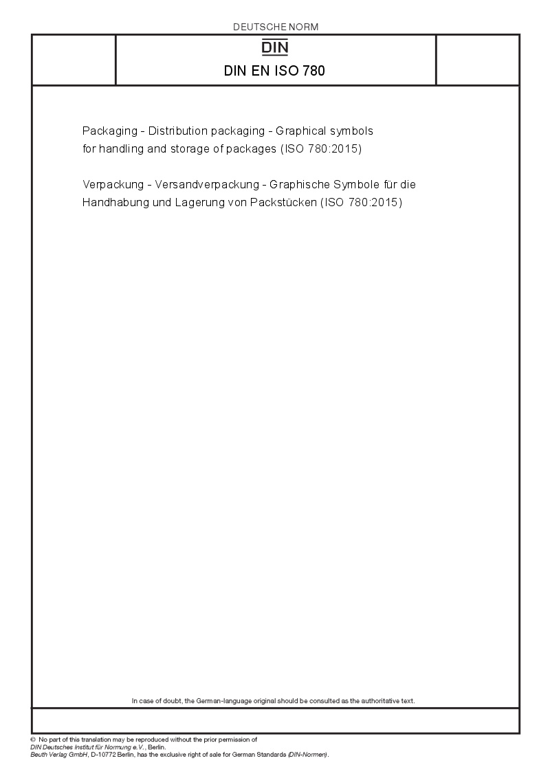 DIN EN ISO 780 - European Standards