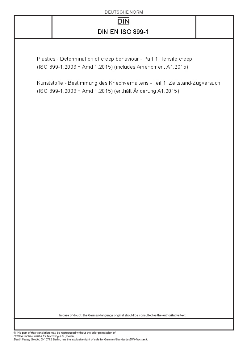 DIN EN ISO 899-1 - European Standards