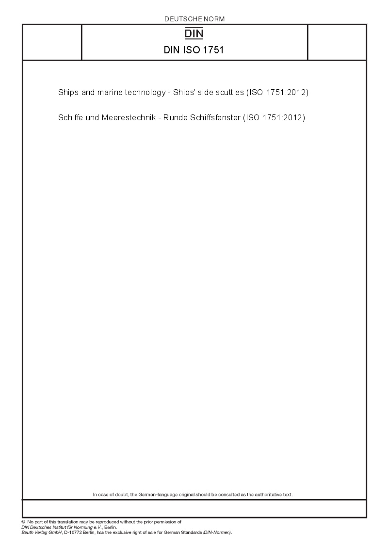 DIN ISO 1751 - European Standards