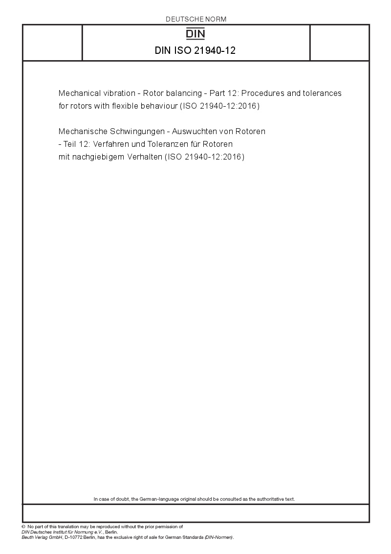 DIN ISO 21940-12 - European Standards