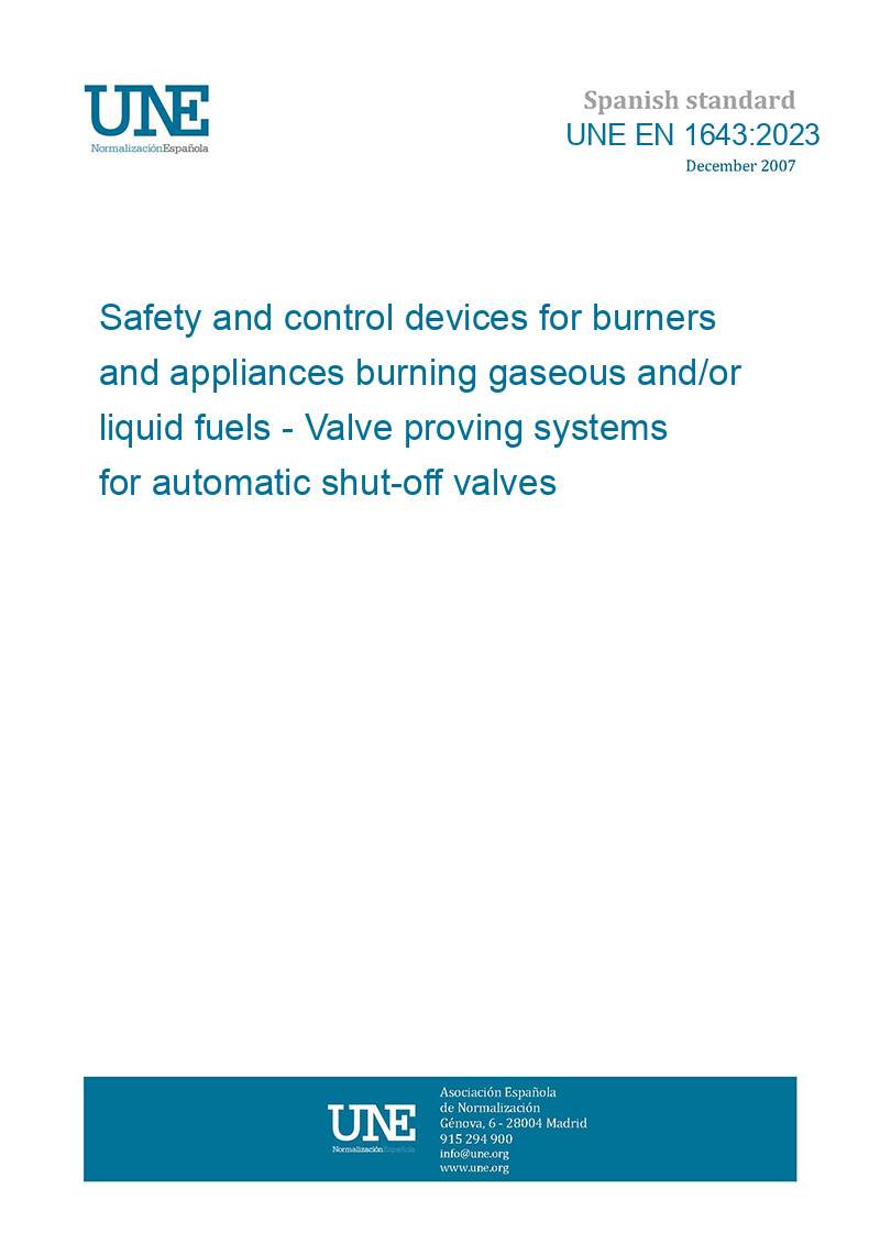 UNE EN 1643:2023 Safety and control devices for burners and appliances ...