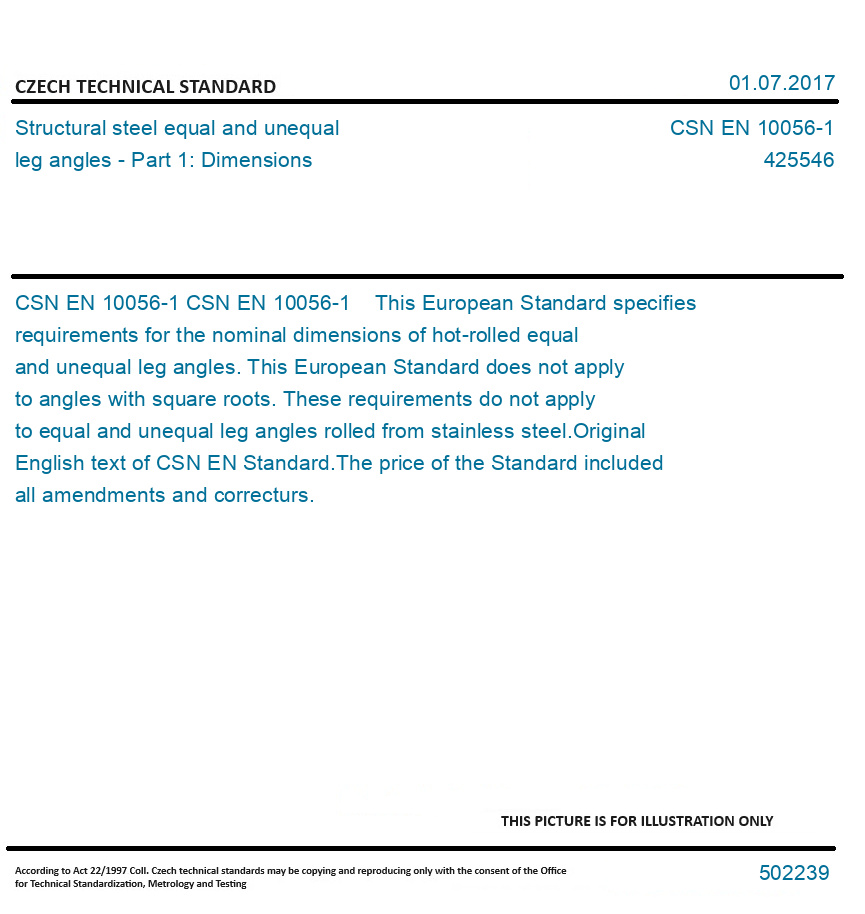CSN EN 10056-1 - Structural steel equal and unequal leg angles - Part 1 ...