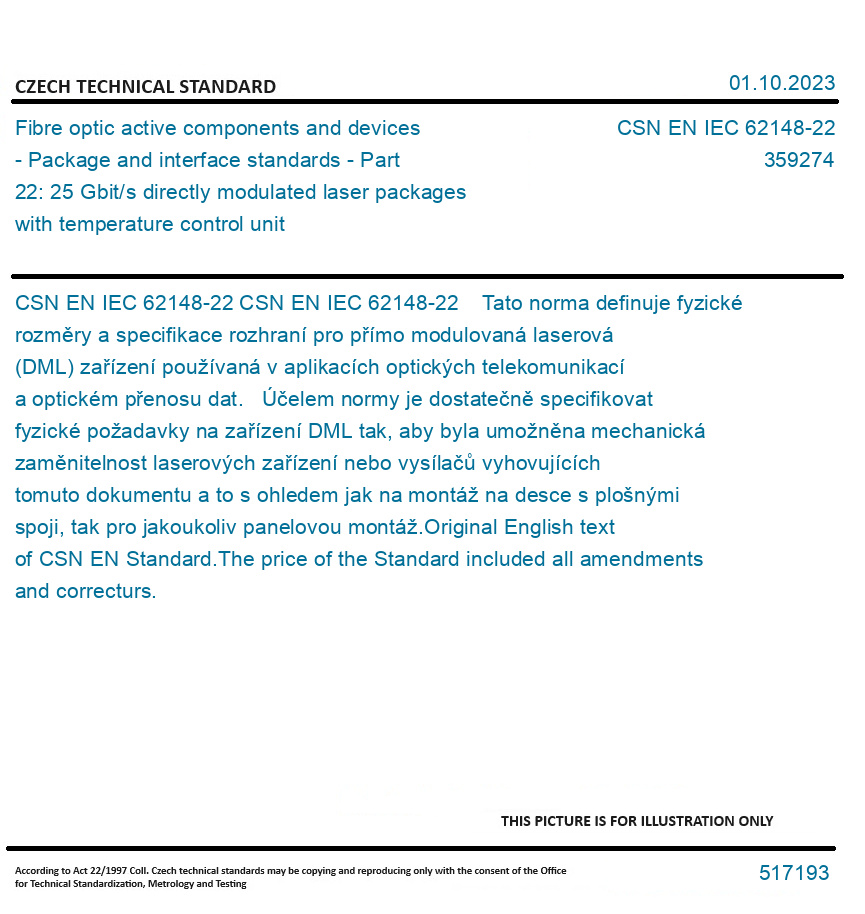 CSN EN IEC 62148-22 - Fibre optic active components and devices ...