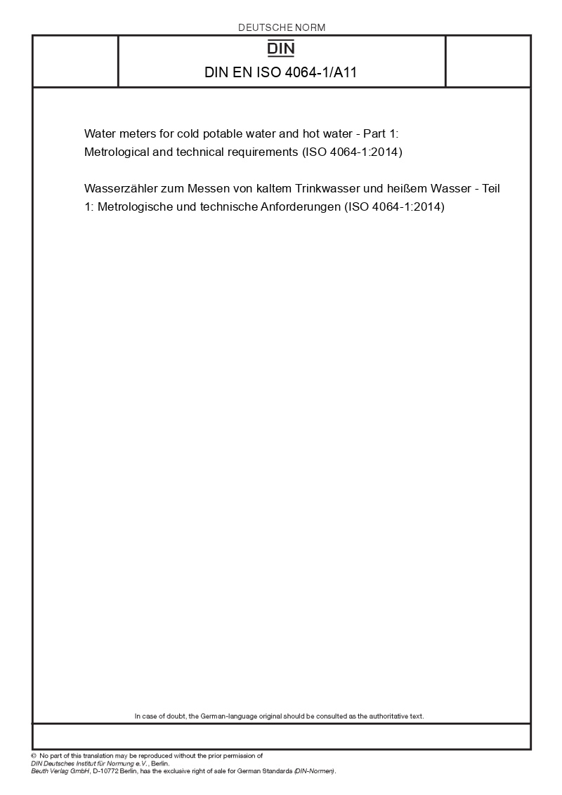 DIN EN ISO 4064-1/A11