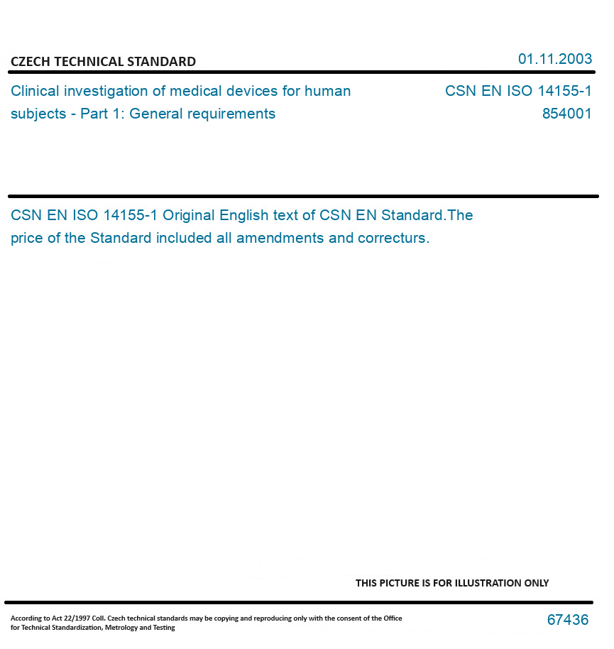 CSN EN ISO 14155-1 - Clinical investigation of medical devices for human subjects - Part 1 ...