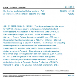 CSN EN 10210-2 - Hot finished steel structural hollow sections - Part 2 ...